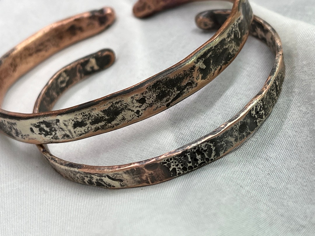 Copper Cuff With Reticulated Sterling Silver Overlay Mix in a Female ...