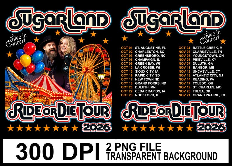 Sugarland 2026 Tour PNG File, Country Music Concert Design (digital ...