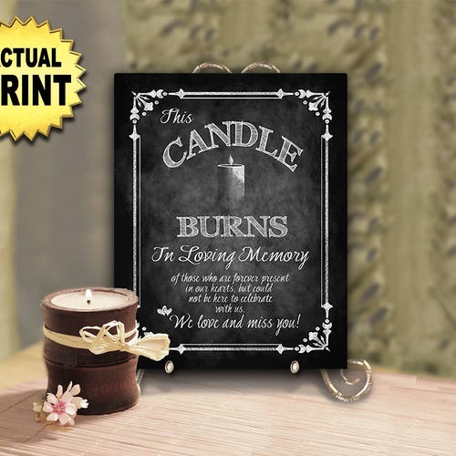 Wedding Memorial Candle Sign PRINTED in Loving Memory Sign - Etsy