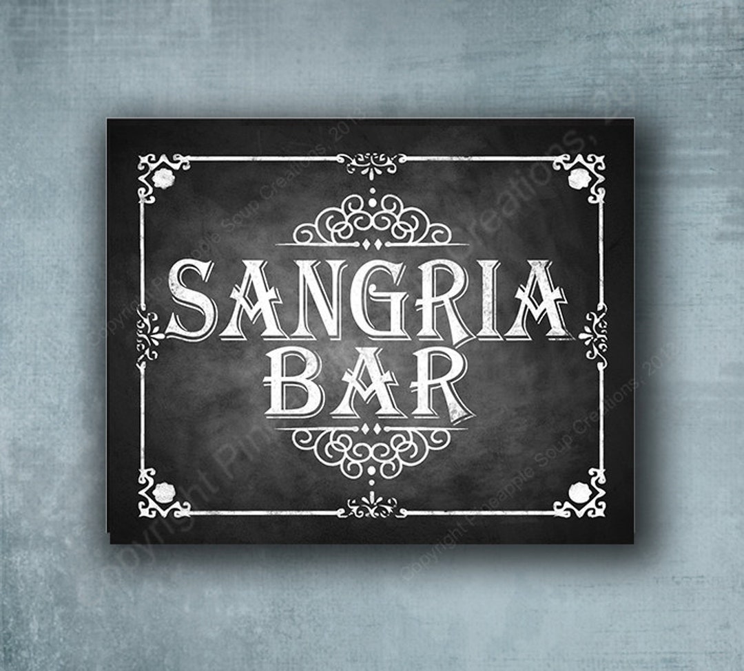 Sangria Bar Sign PRINTED Sign for Your Wedding or Special Event ...