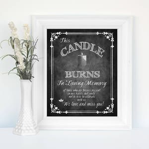 Wedding Memorial Candle Sign PRINTED in Loving Memory Sign - Etsy