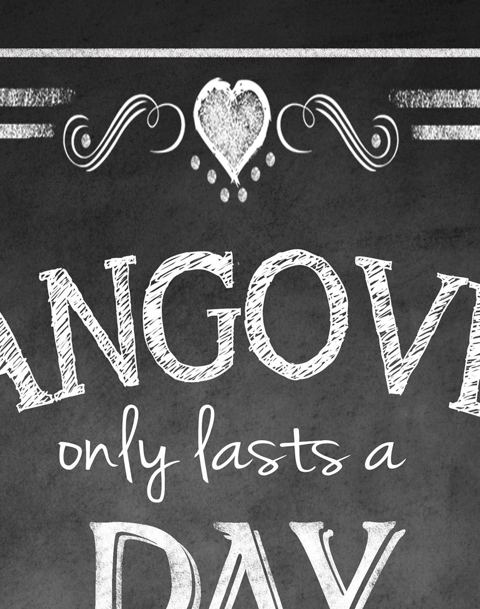 Hangover wedding sign PRINTED Hangover sign rustic wedding | Etsy