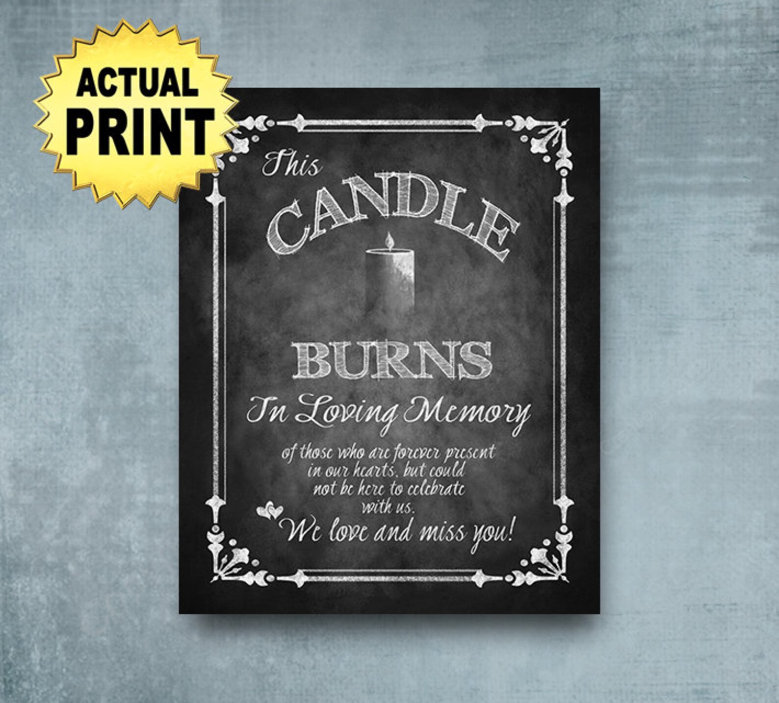 Wedding Memorial Candle Sign PRINTED in Loving Memory Sign - Etsy