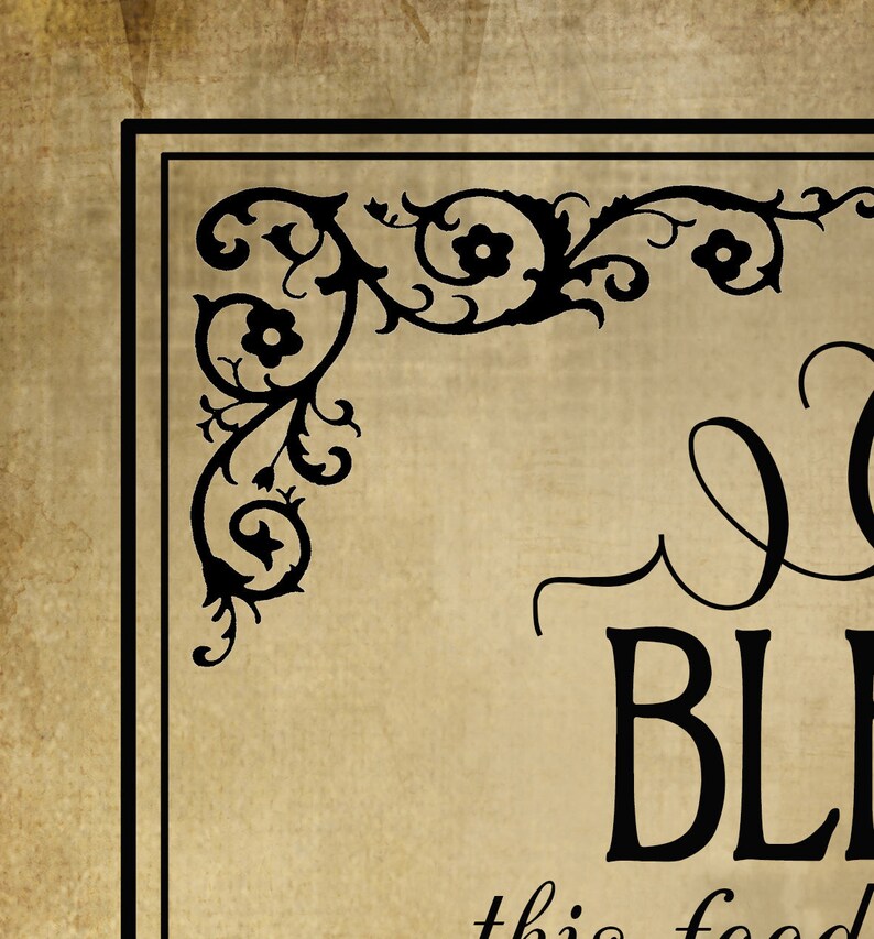 Bless This Food Prayer Sign Meal Blessing Sign Buffet | Etsy