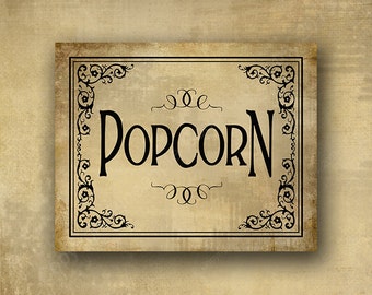 Popcorn Birthday Sign - Etsy
