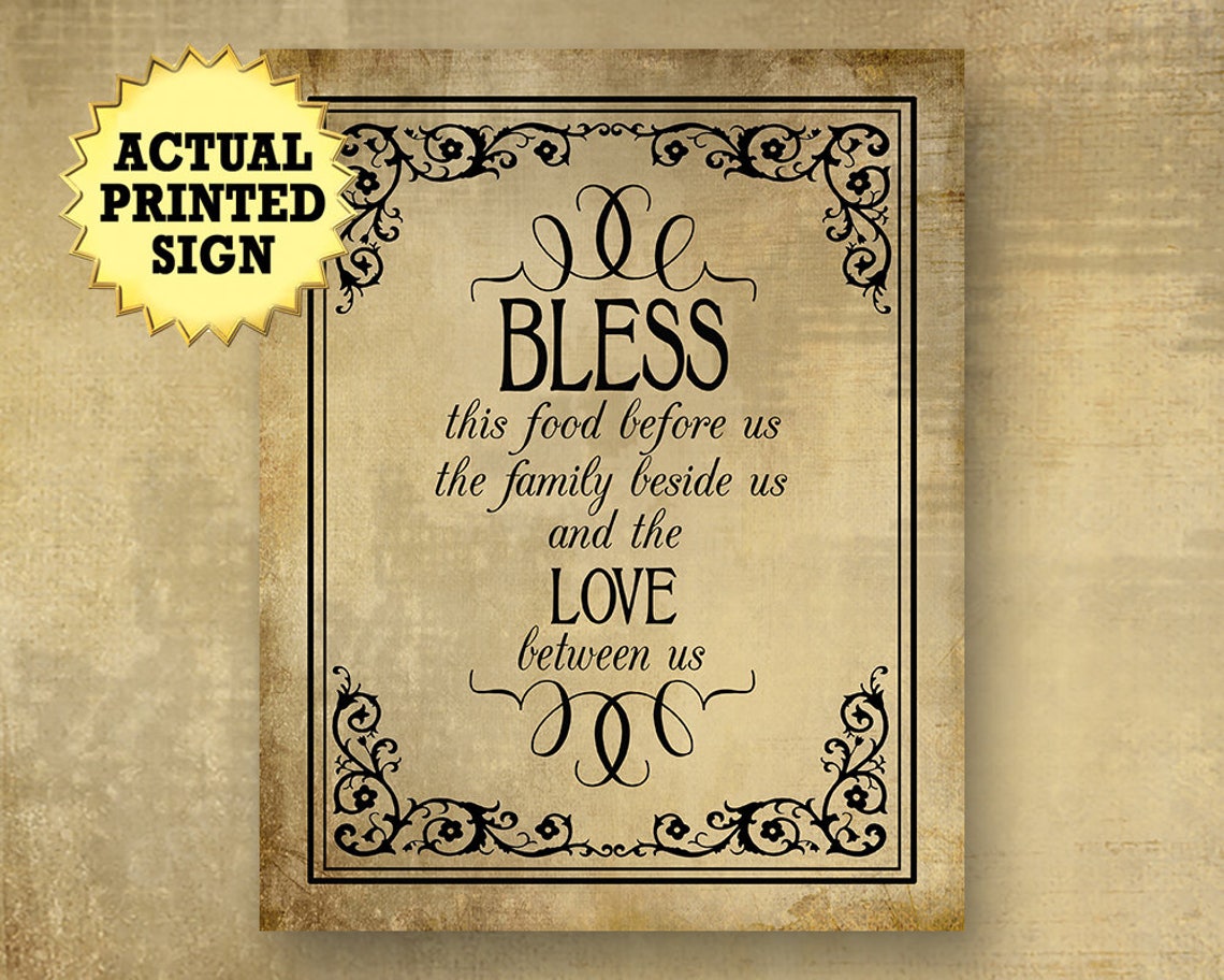 Bless This Food Prayer Sign Meal Blessing Sign Buffet - Etsy