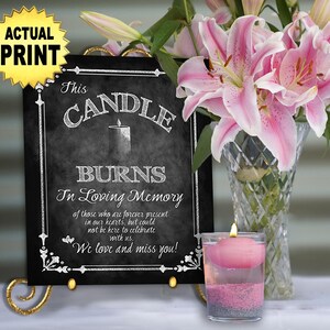 Wedding Memorial Candle Sign PRINTED in Loving Memory Sign - Etsy