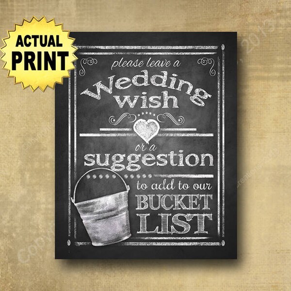 Bucket List Wedding Sign - Etsy