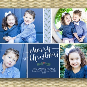 Christmas Photo Card Color Block Merry Christmas Custom Holiday Photo ...