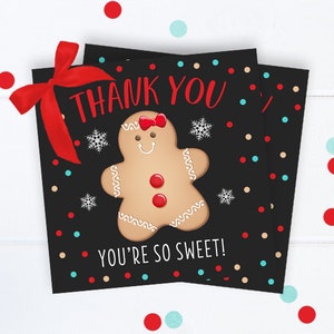 Gingerbread Birthday Favor Tag Printable Thank You Tag Cookie ...