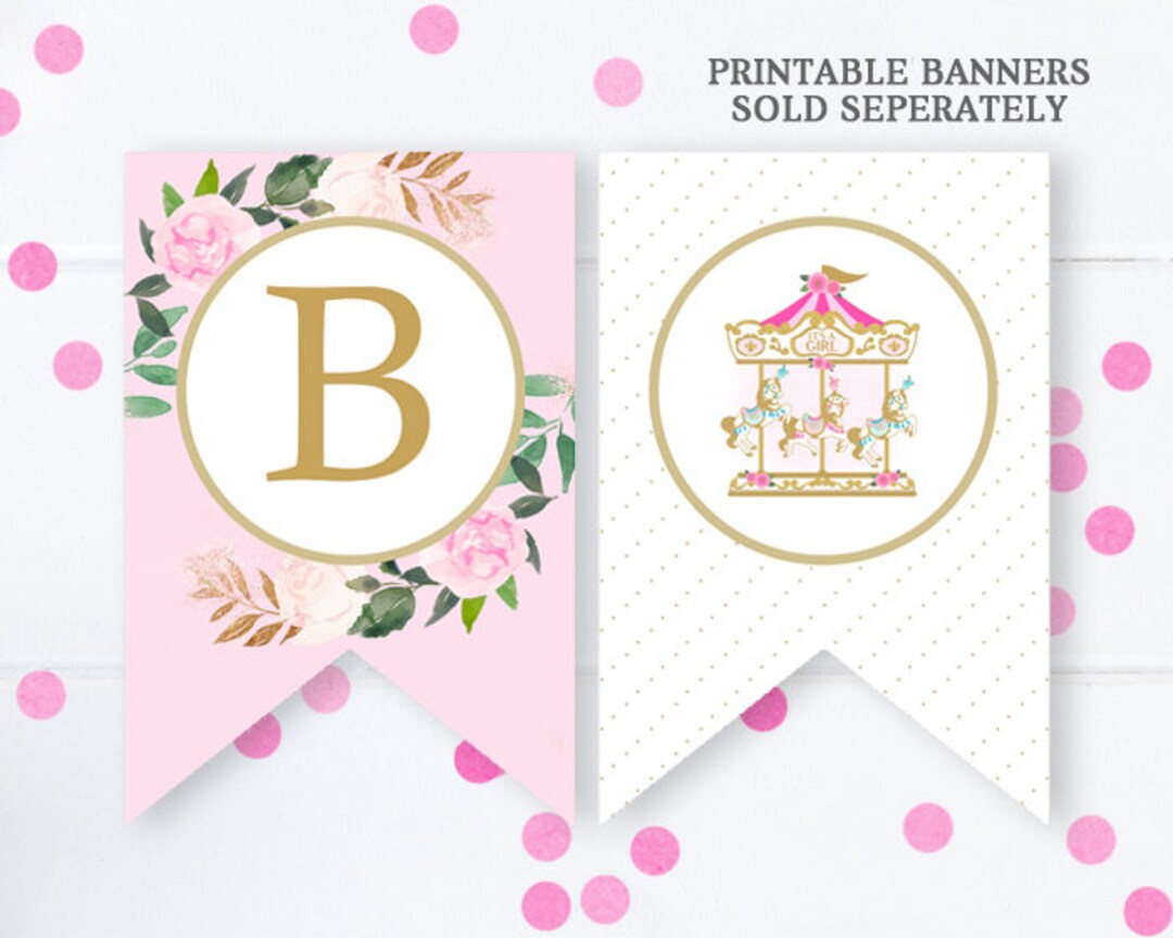 Carousel Pennant Banner PRINTABLE ONLY Made to Match Printable Pennant ...