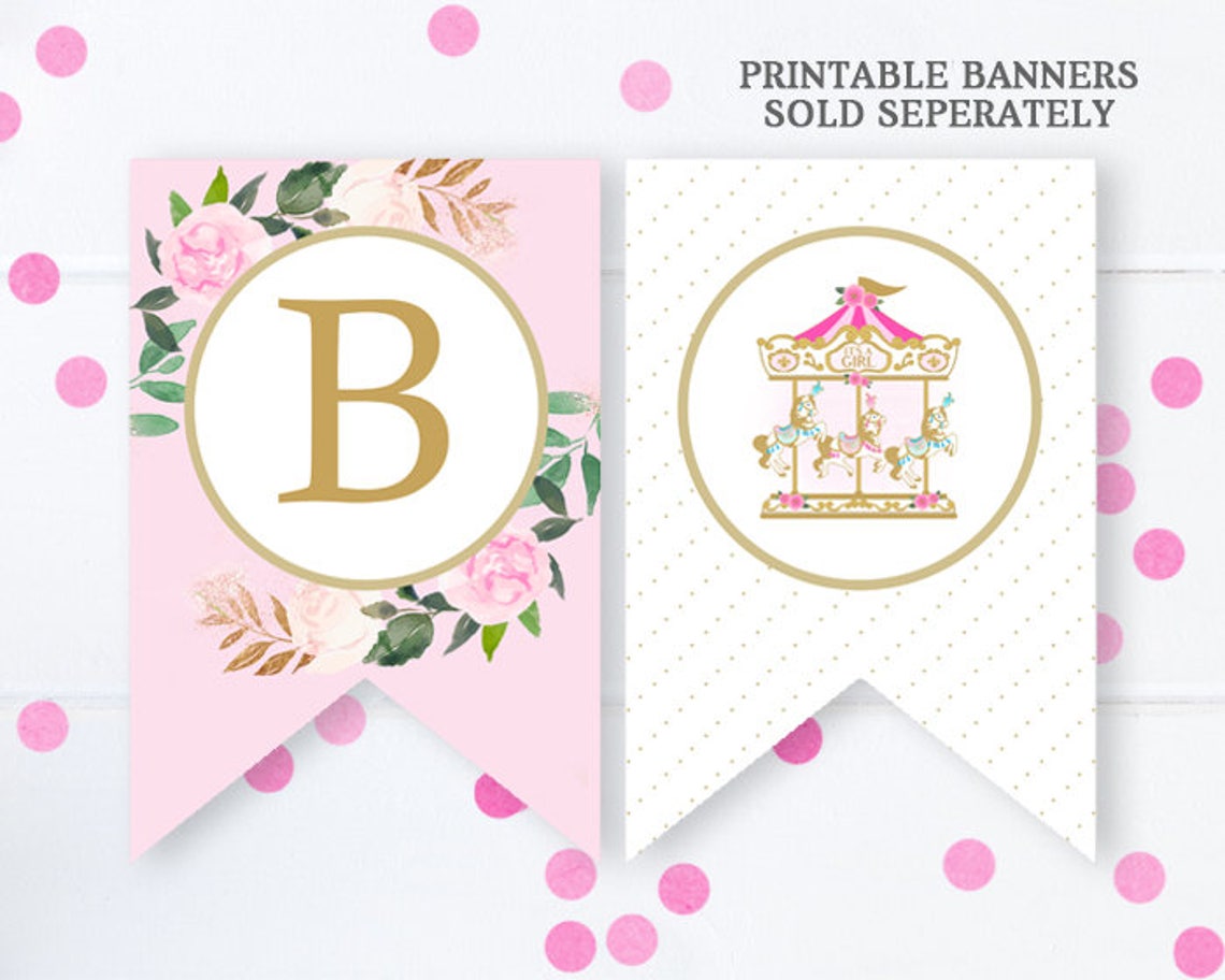 Carousel Pennant Banner PRINTABLE ONLY Made to Match | Etsy