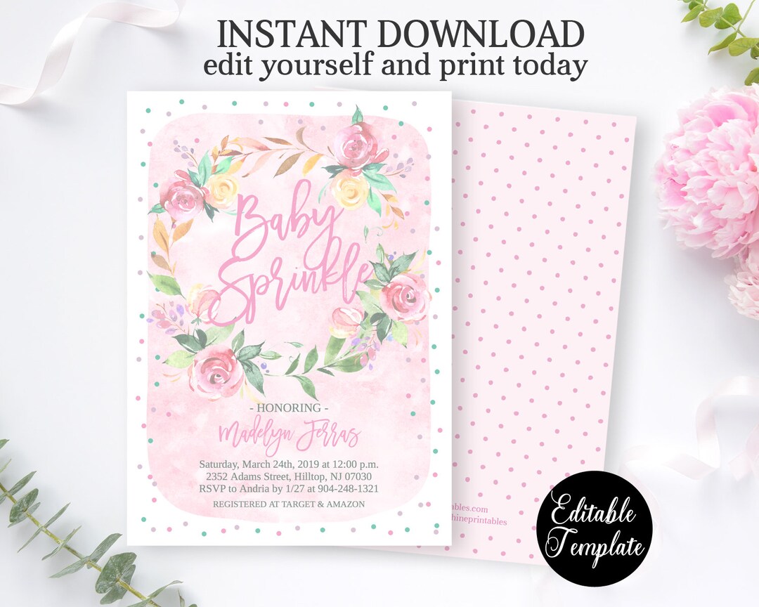 Invitación imprimible de baby shower, plantilla de invitación de baby ...