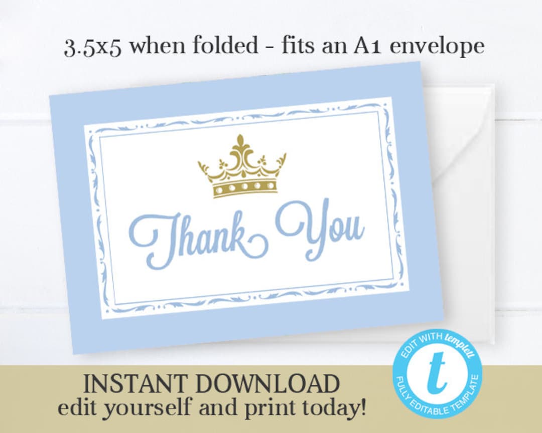 Printable Thank You Card, Instant Download, Editable Template, Templett ...