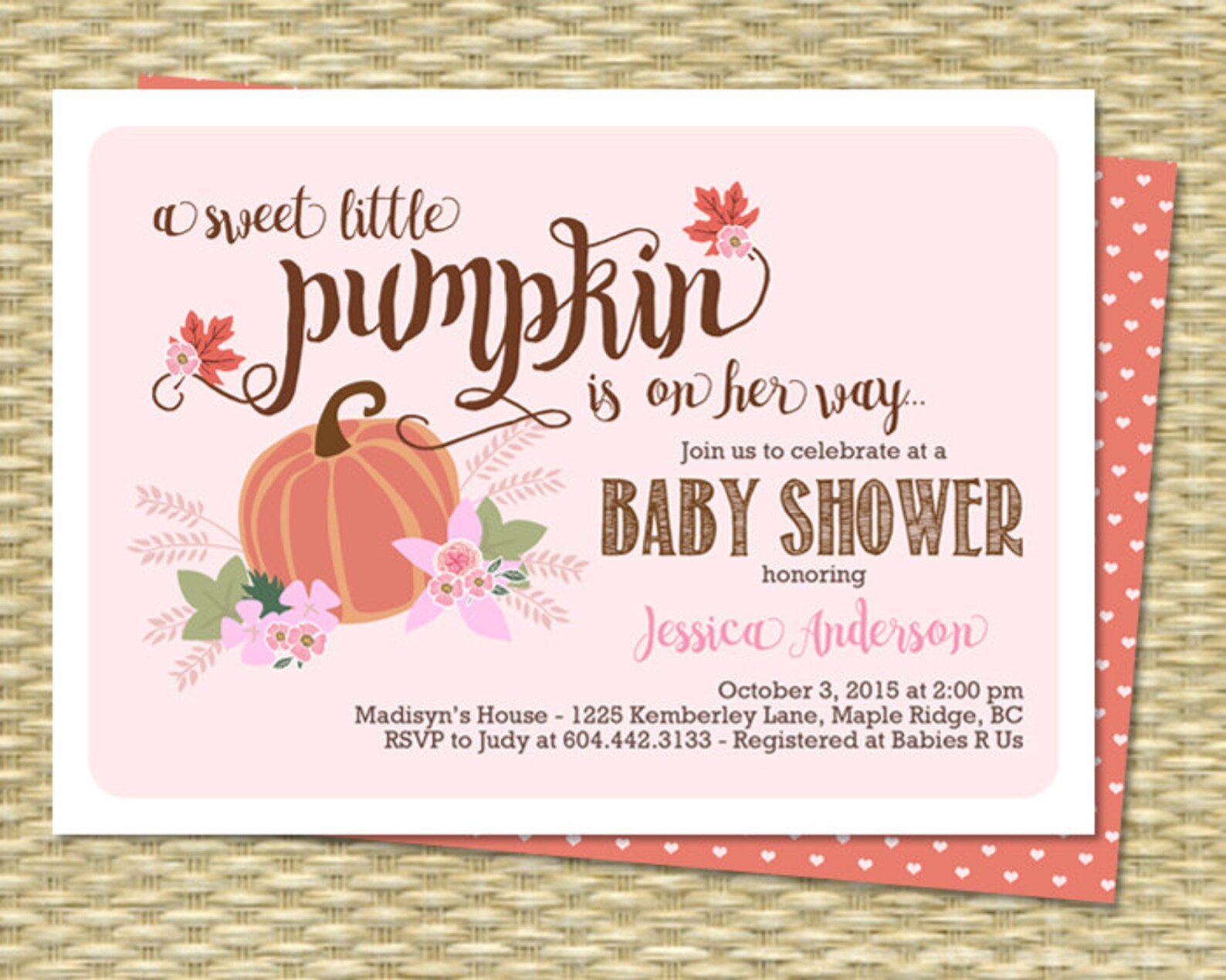 Little Pumpkin Baby Shower Invitation Baby Girl Fall Baby | Etsy