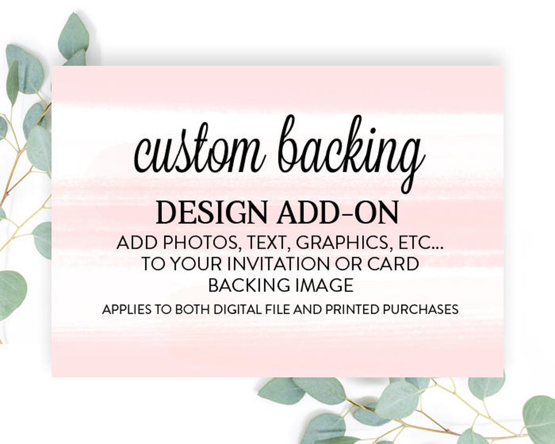 Customize the Back of Any Invitation DESIGN ADD ON Custom Invite ...