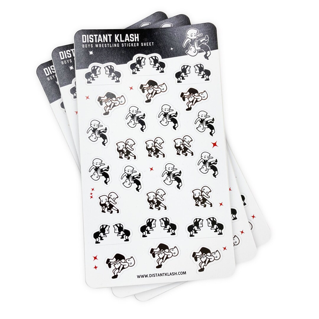 Boys Wrestling Sticker Sheet for Journal Planner Notebook TN Accessory - Distant Klash - Etsy