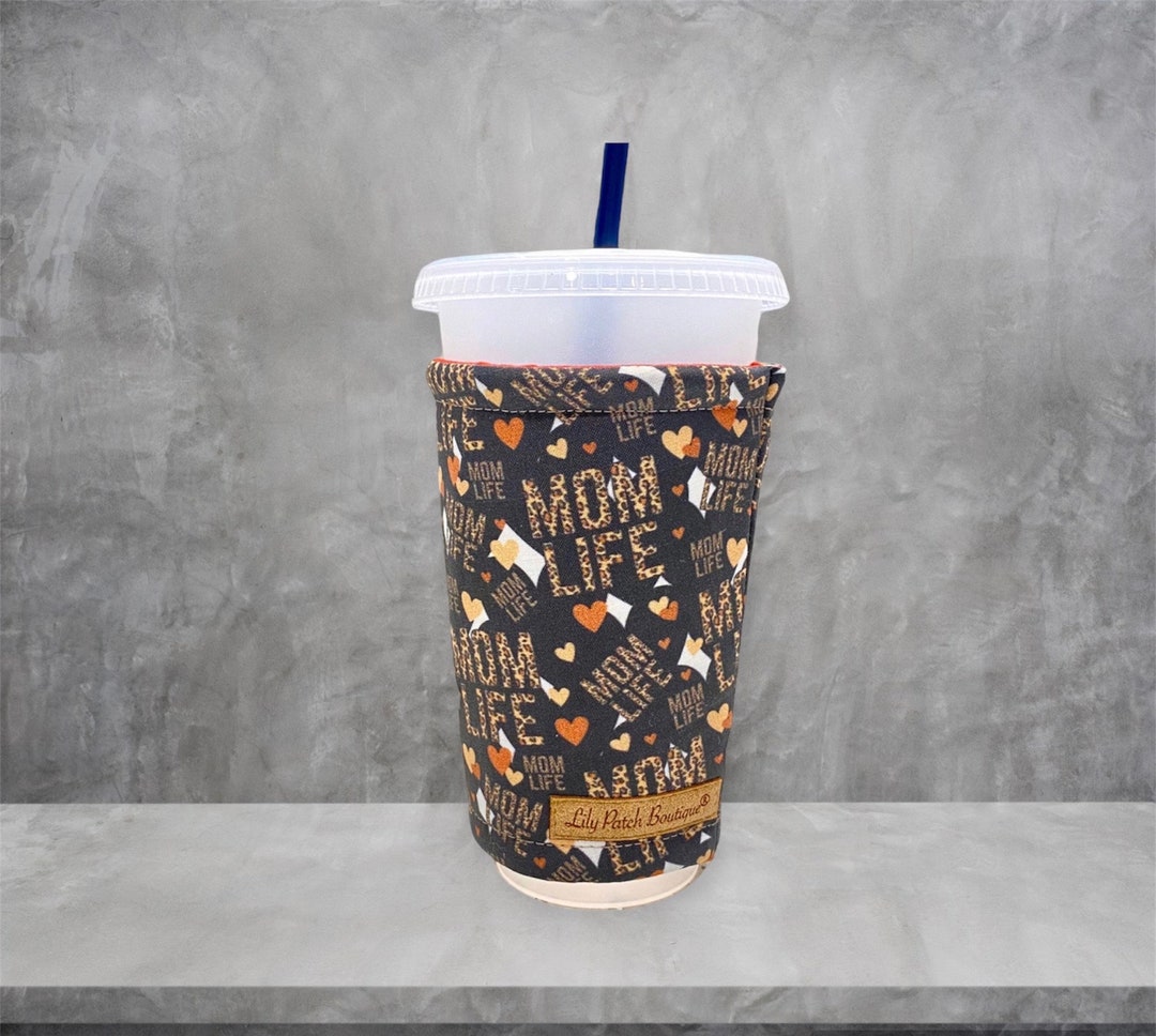 Mom Life Coffee Cozy, Iced Coffee Cozy, Leopard, Cold Brew, Coffee ...
