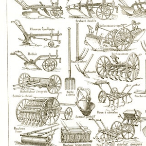 Farming Tools Print 1922 Vintage Farming Poster Farmer Gifts for Him ...
