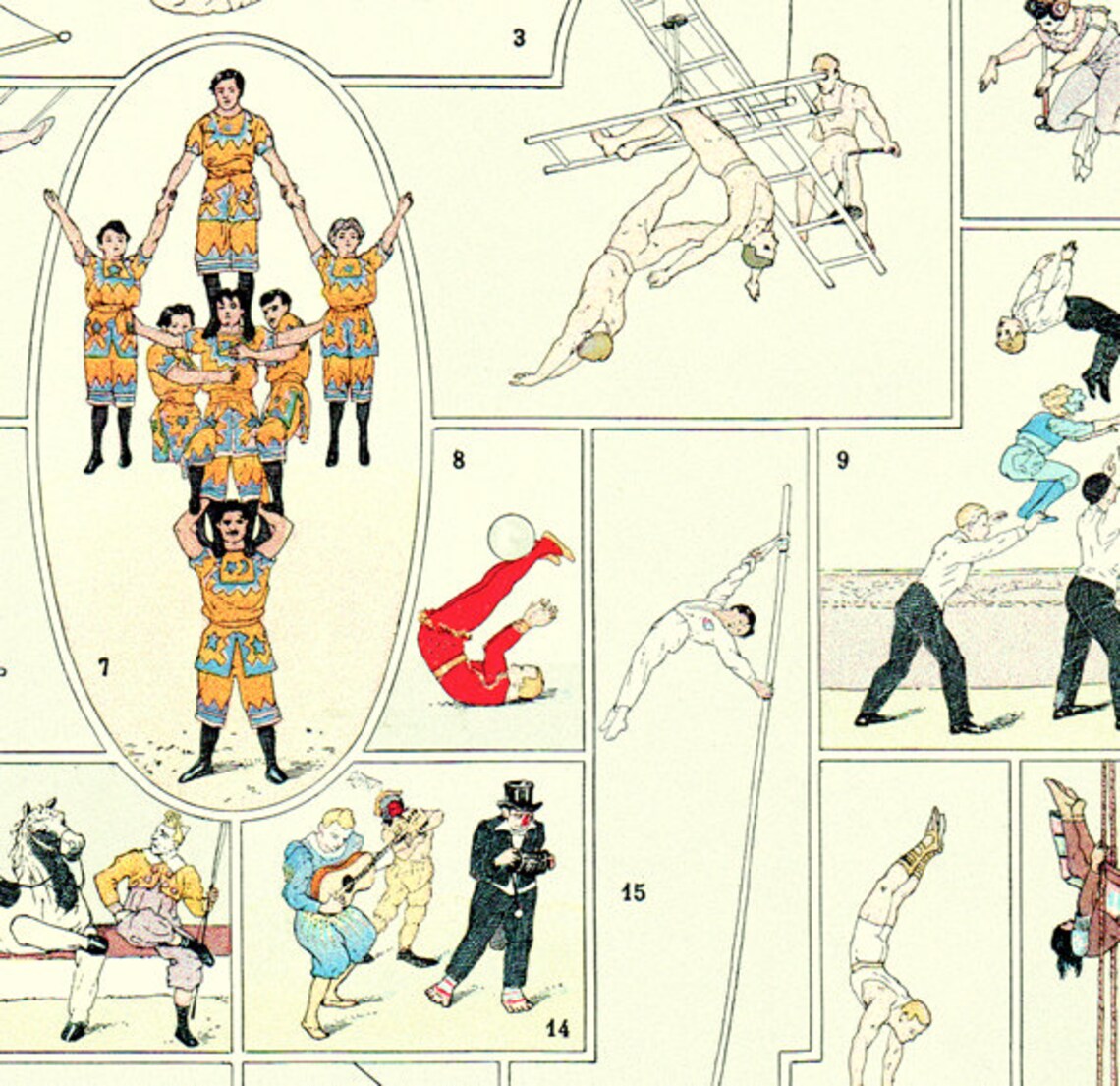 Vintage acrobatics poster 1936 Acrobat print Circus gift | Etsy