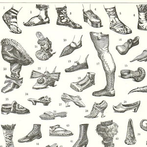 Shoes Wall Art 1936 Vintage Shoe Print French Fashion Illustration ...