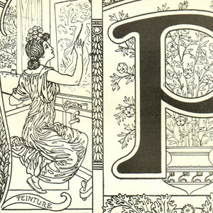 Letter P 1922 Vintage Poster Calligraphy Vintage Initial P Alphabet ...