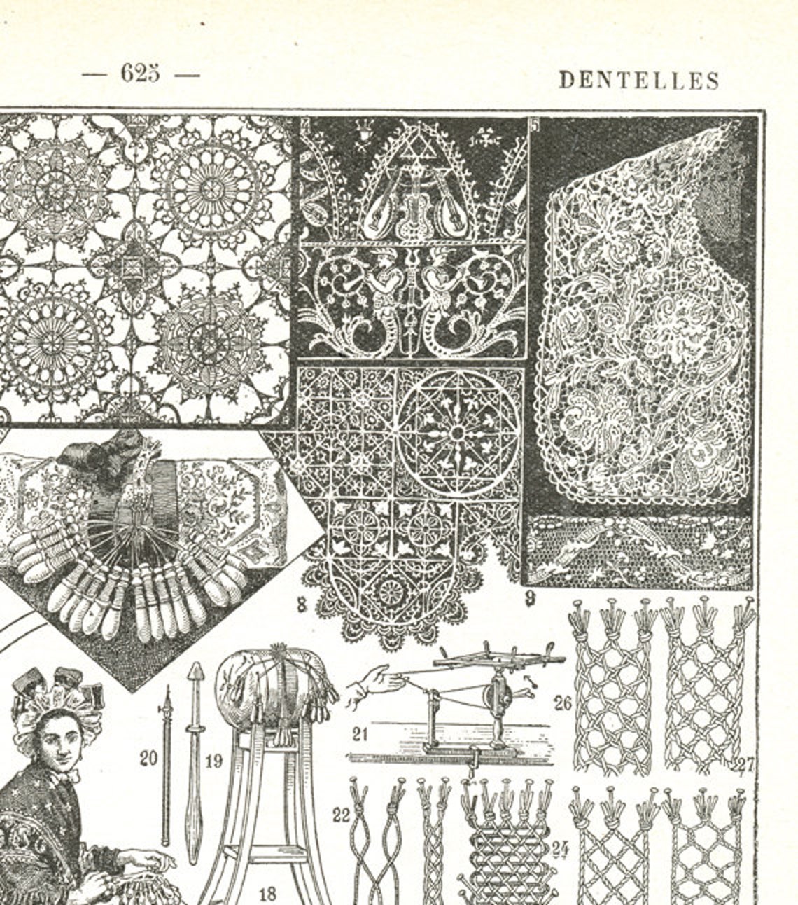 1922 Vintage Lace Making Poster Lacemaking Print Lacemaker - Etsy