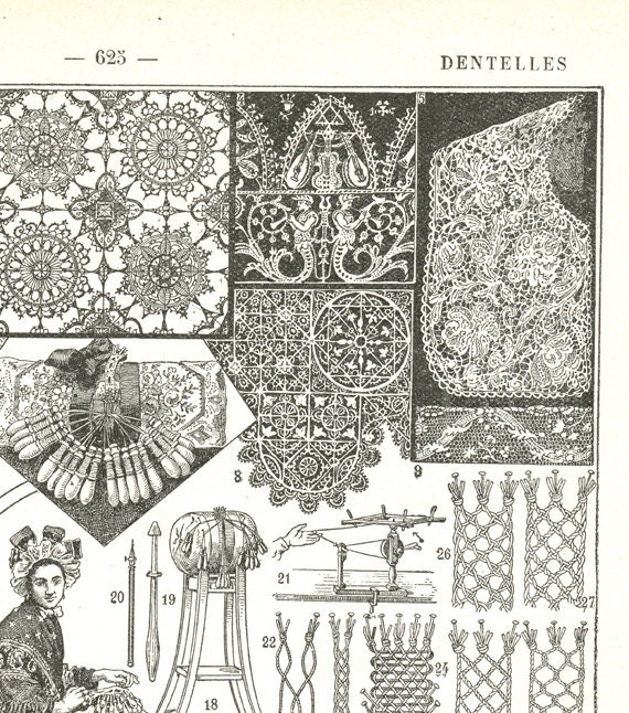 1922 Vintage Lace Making Poster Lacemaking Print Lacemaker - Etsy