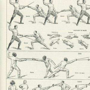 1936 Vintage Sports Print Vintage Fencing Sport Fencing Art - Etsy