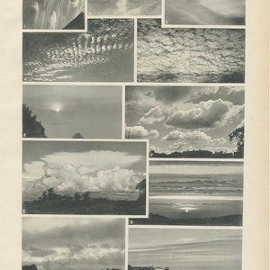 Small Black and White Clouds Poster. 1948 Meteorology Gift for Weather ...