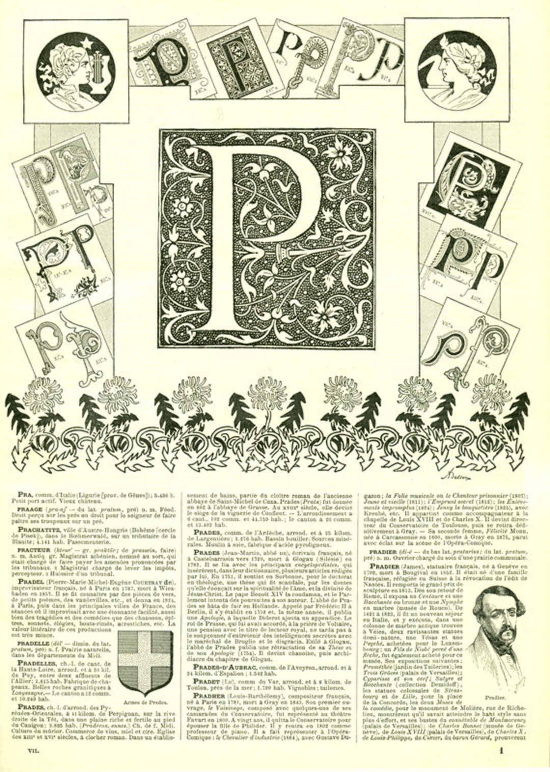 1897 Antique Letter P Print for Vintage Office, Bedroom & Front Door ...