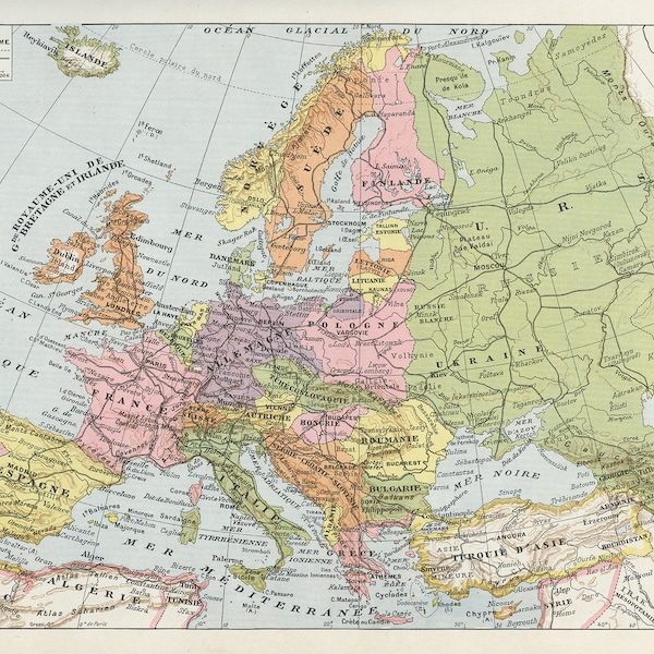 1936 Vintage Map - Etsy