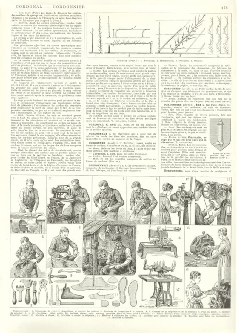 1936 French Shoe Print Vintage Shoemaking Poster Shoemaker - Etsy