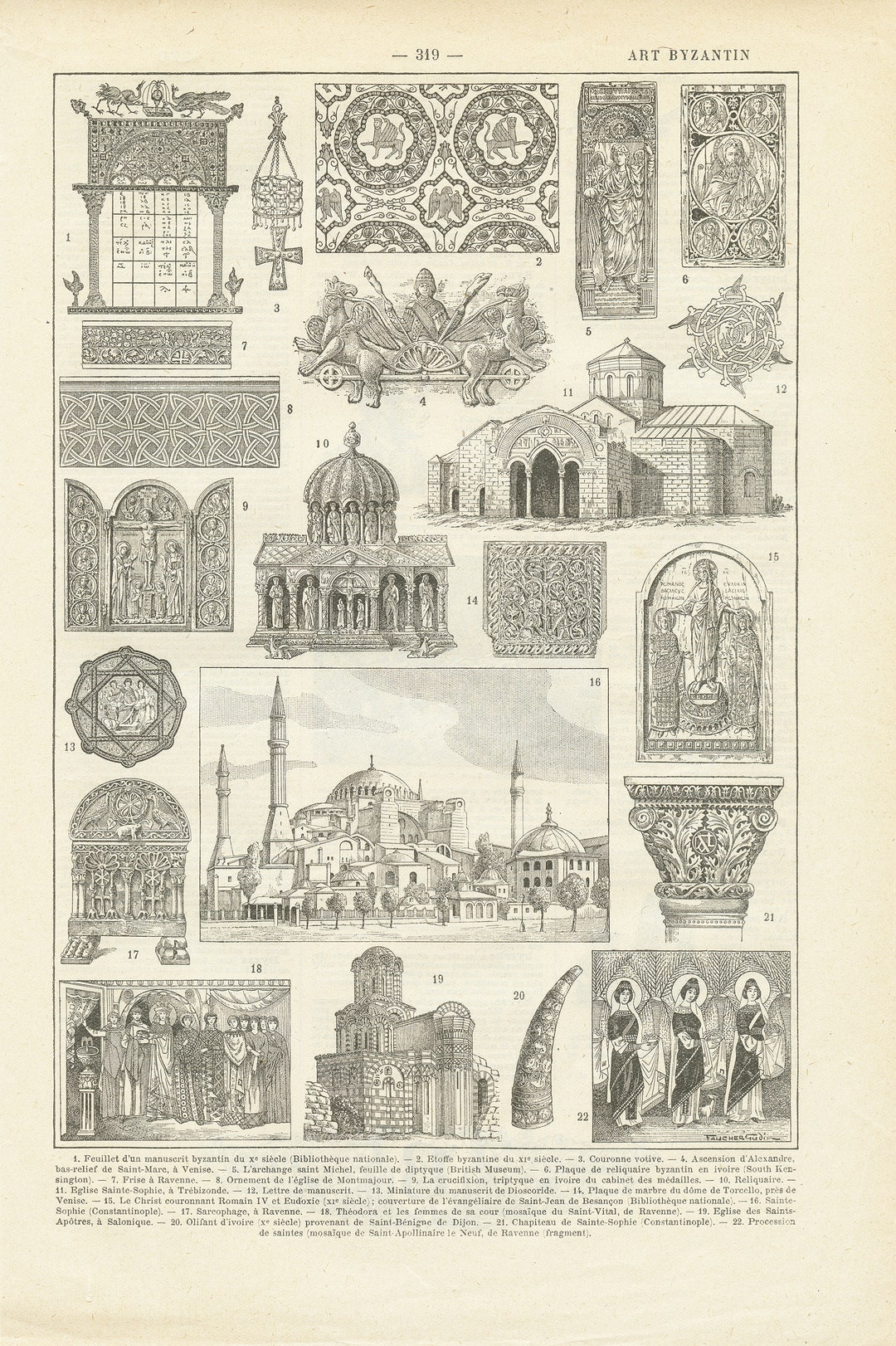 1922 Byzantine Art Print. Antique Culture Poster. Byzantine ...