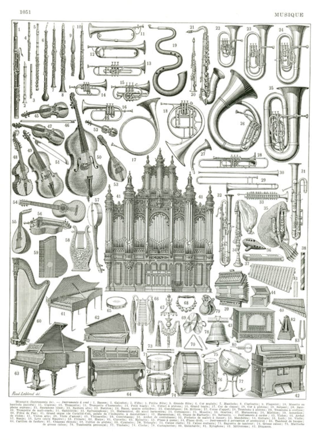 Musical Instrument Poster 1936 Vintage Music Print Gift for Musician ...