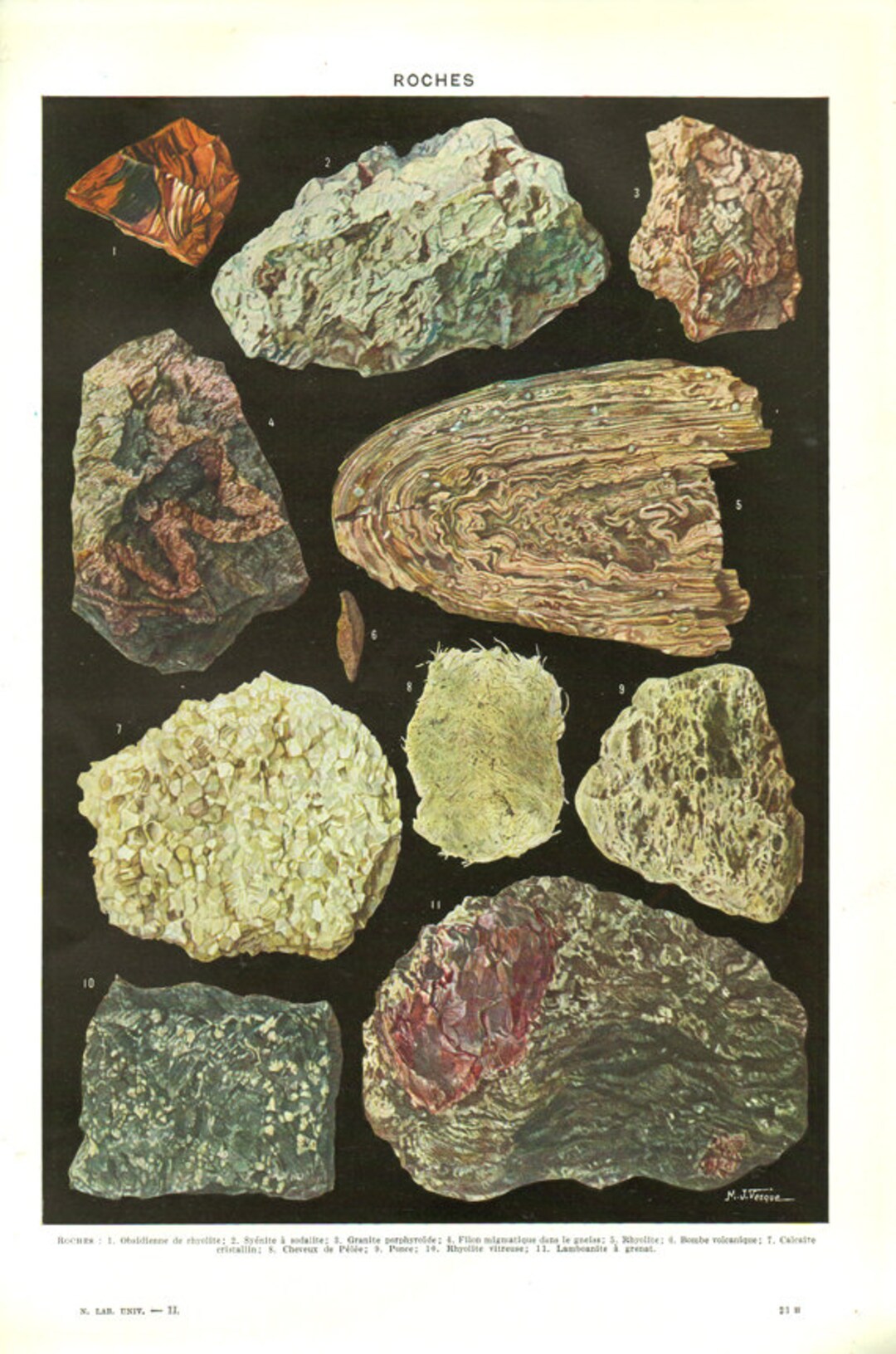 Rocks Poster 1948 Vintage Geology Art Rocks Decor Rocks Gift Geology ...