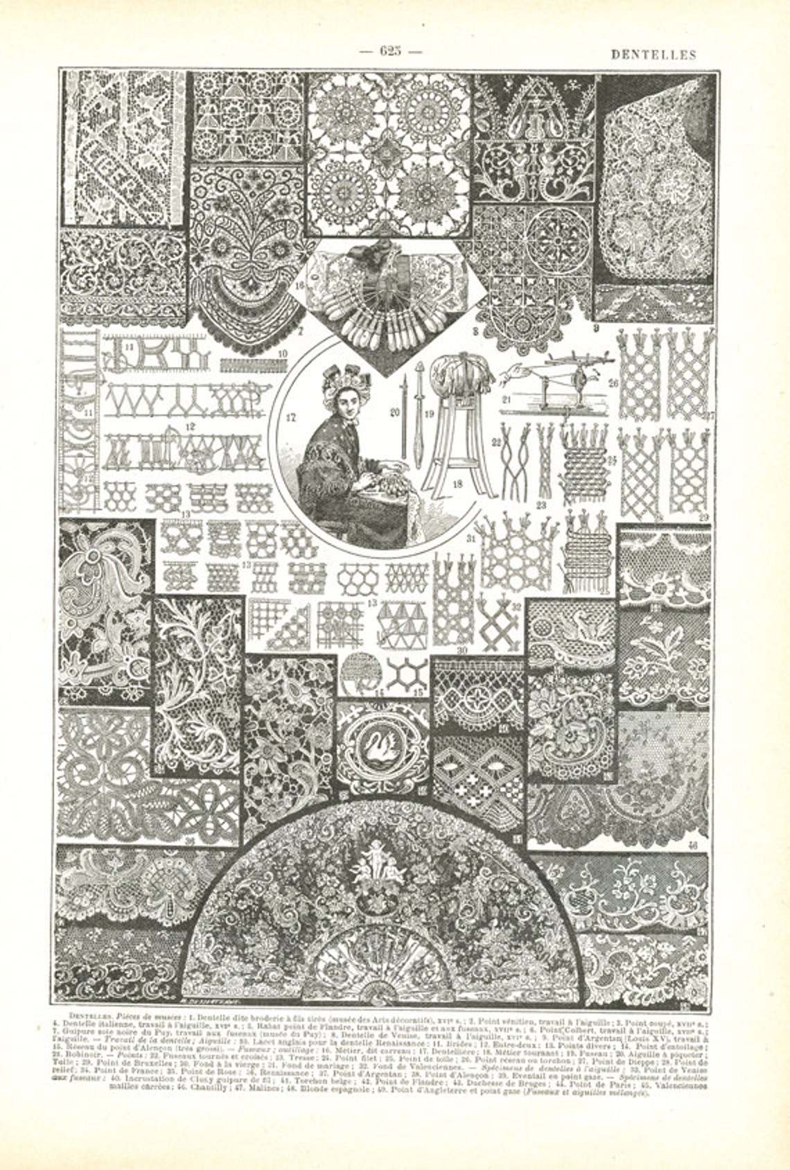 1922 Vintage Lace Making Poster Lacemaking Print Lacemaker - Etsy