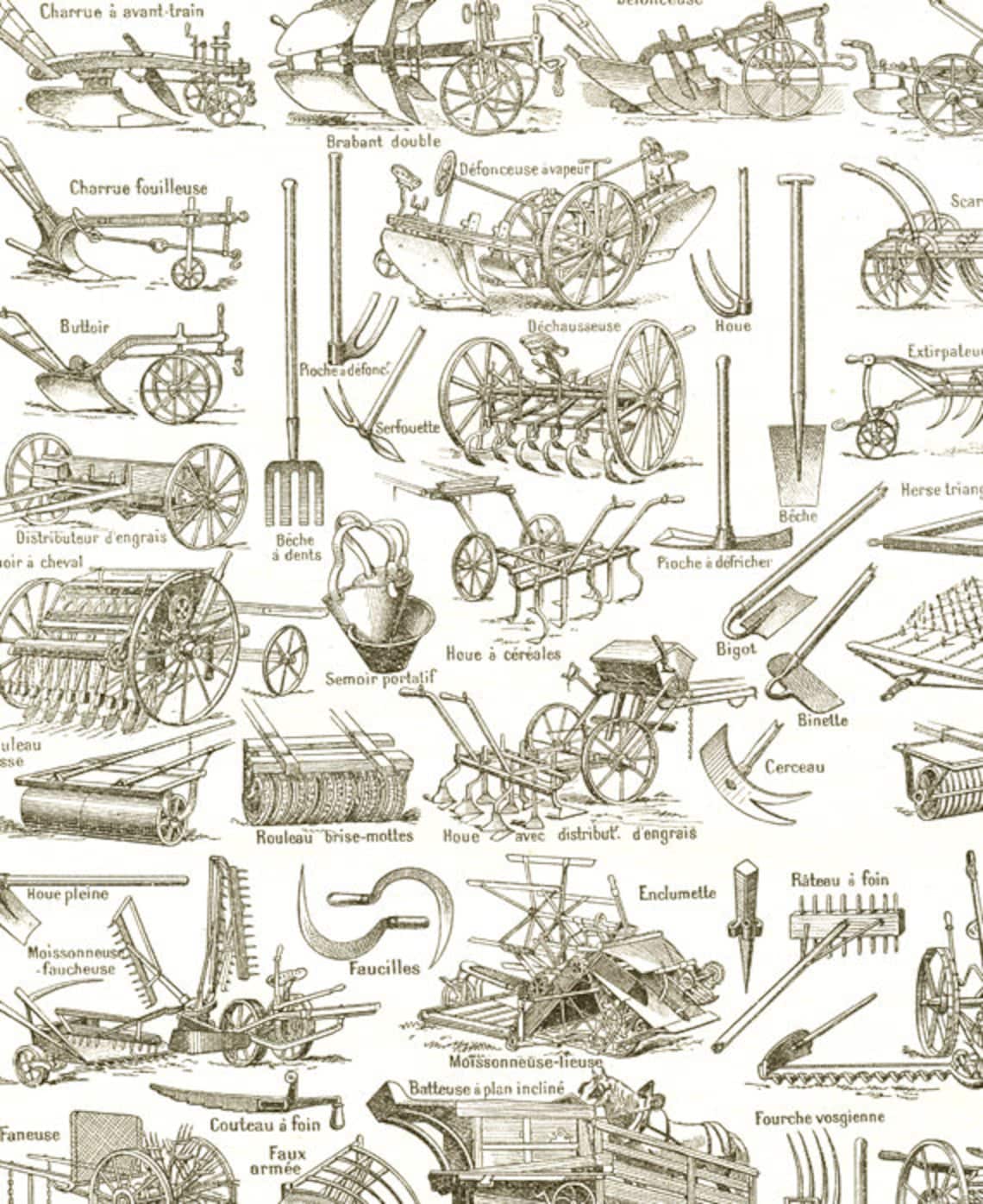 Farming Tools Print 1922 Vintage Farming Poster Farmer Gifts - Etsy