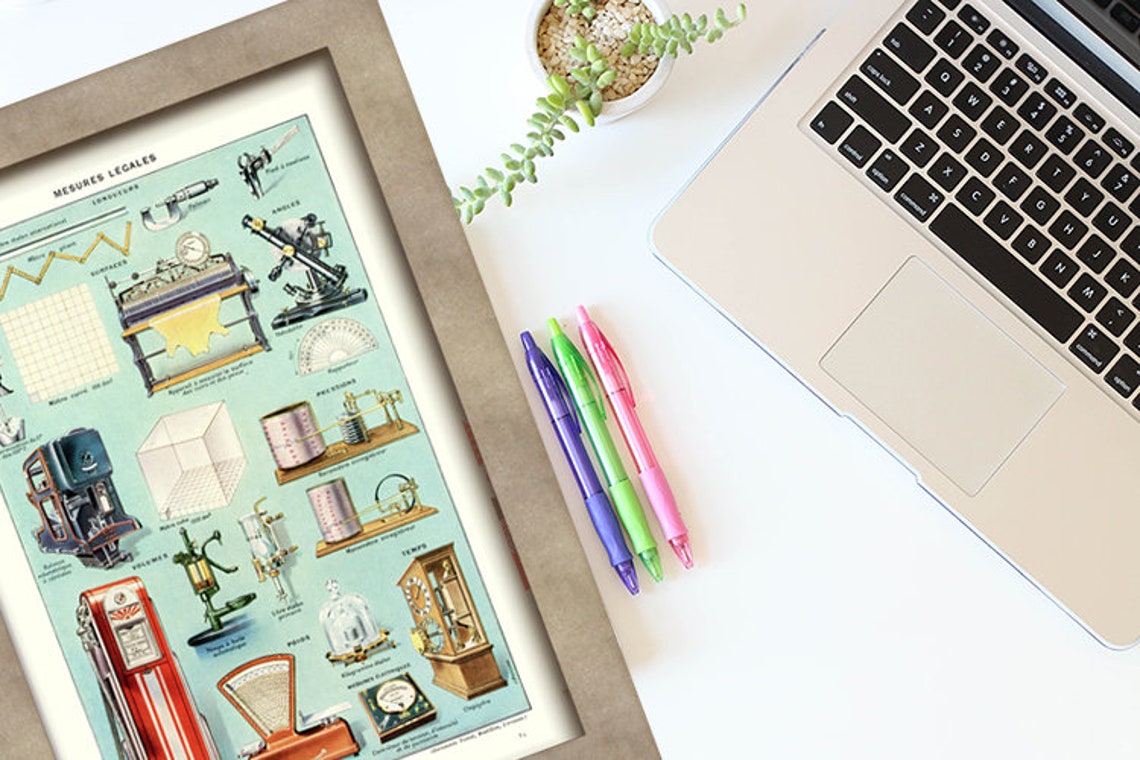 Metric System Poster 1948 Vintage Science Gift Physics Gift - Etsy