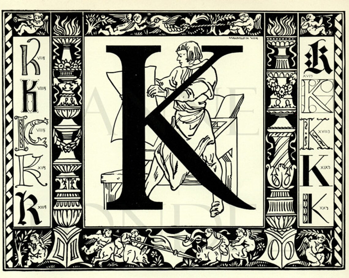 Letter K Poster 1936 Vintage Initial K Vintage Letter K | Etsy