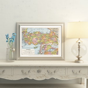 Small Antique Map of Turkey From 1936. Vintage Map Decor. Turkish Home ...