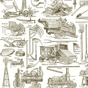Farming Tools Print 1922 Vintage Farming Poster Farmer Gifts for Him ...
