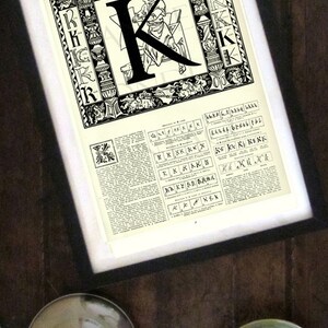 Letter K Poster, 1936 Vintage Initial K, Vintage Letter K, Antique ...