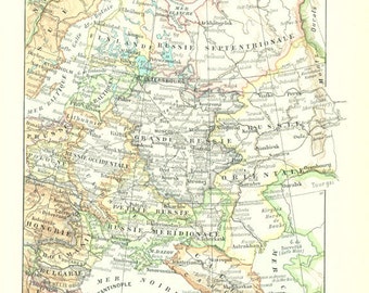 1864 Map of Russia Original Hand Colored Antique Map by - Etsy