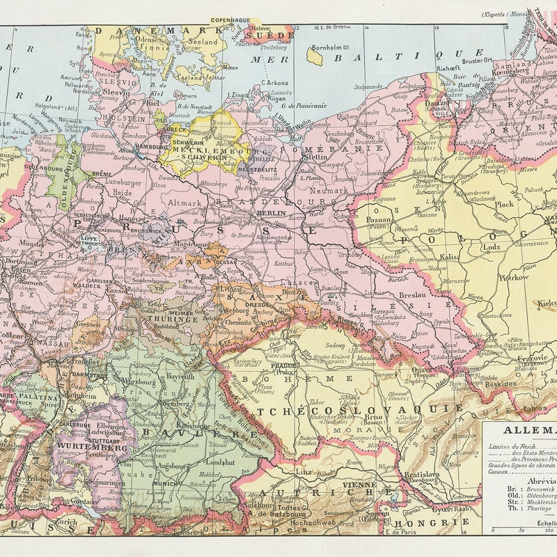 Vintage Germany Map - Etsy