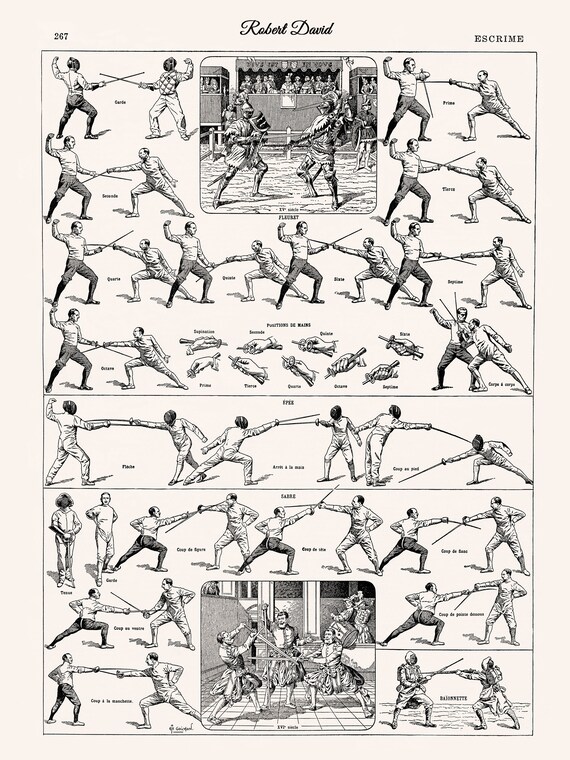 Large Personalized Fencing Poster for Vintage Fencing Decor. | Etsy UK