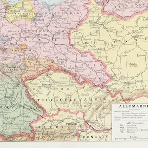 1936 Vintage Germany Map of Germany. German Lander Map. Antique Pre-war ...