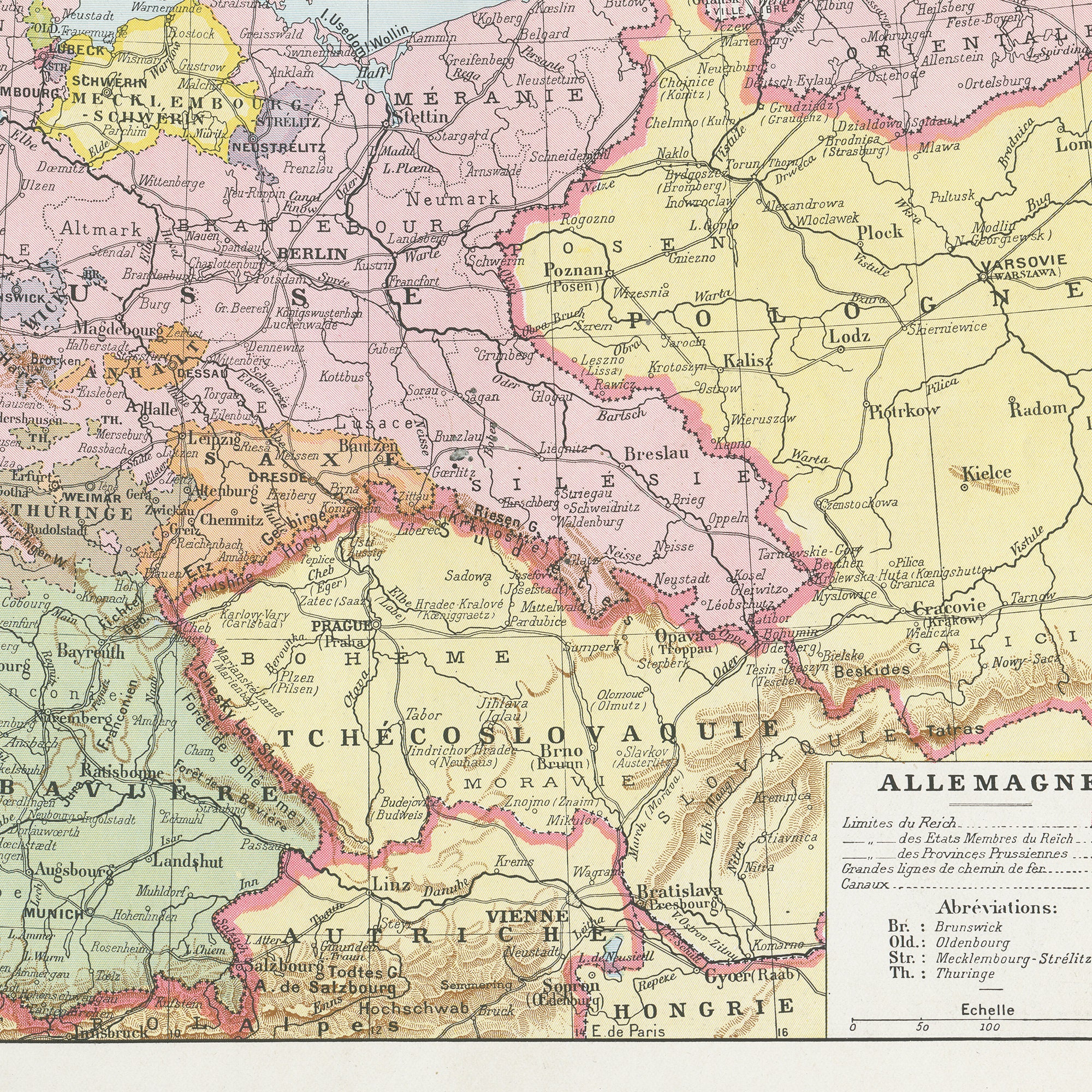 1936 Vintage Germany Map of Germany. German Lander Map. Antique Pre-war ...