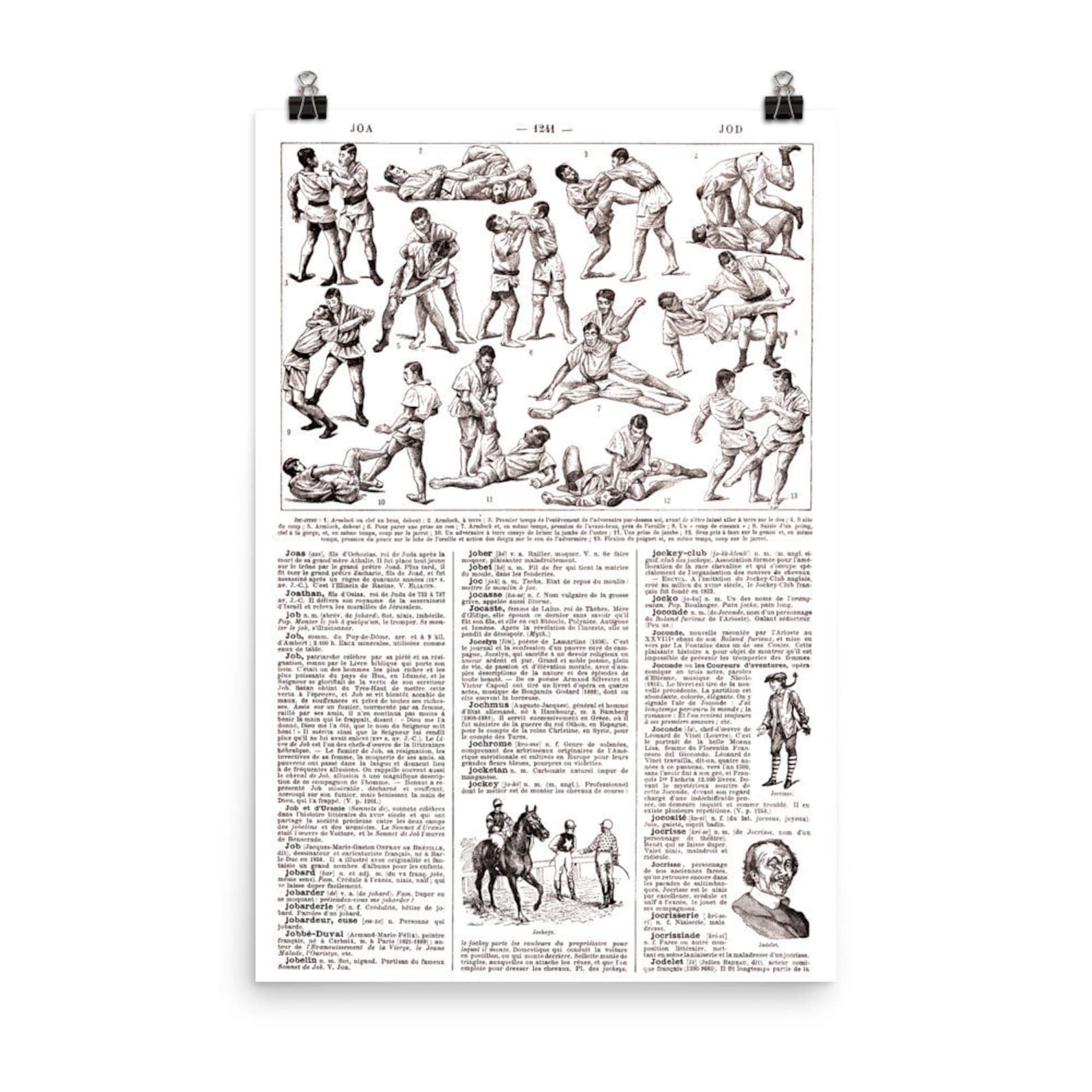 Large Jiu Jitsu Poster Vintage Reprint. Combat Sport Print Judo Poster ...