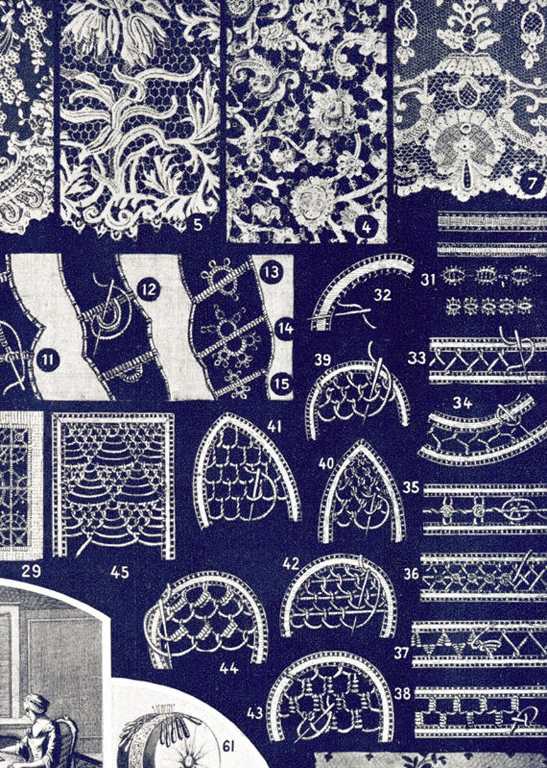 Lace Making Poster 1936 Vintage Lacemaking Print Lacemaker - Etsy